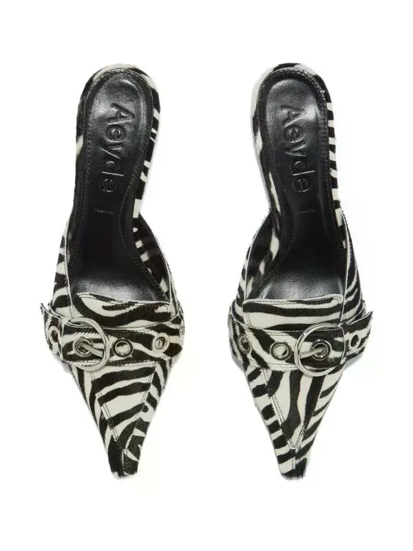 AeydĒ 35mm Danielle Zebra-print Mules