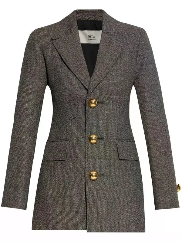 AMI Paris Single-breasted Virgin Wool Blazer