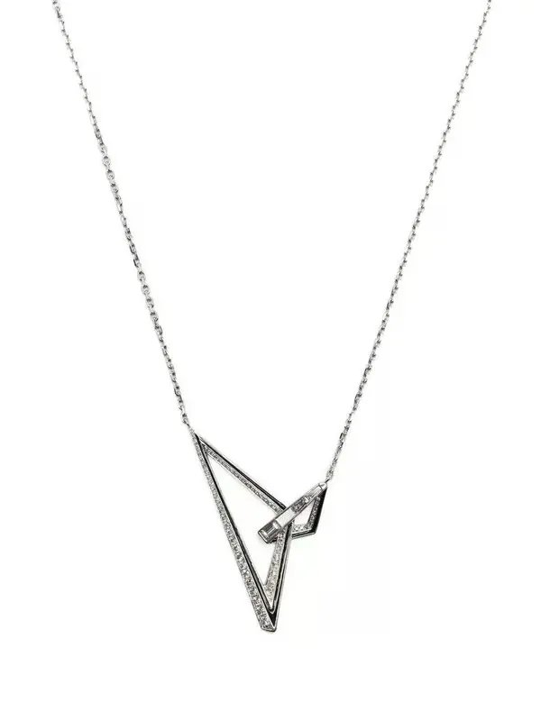 Stephen Webster 18kt White Gold Vertigo Obtuse Diamond Pendant Necklace - Silver