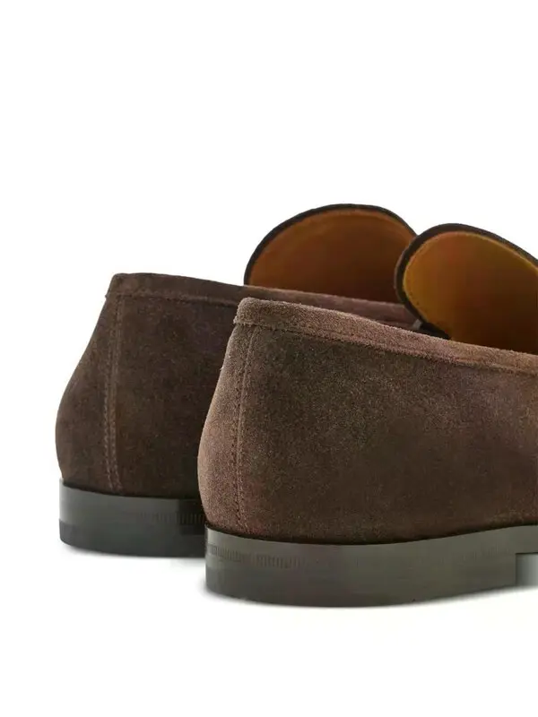 FERRAGAMO Gancini-buckle Leather Loafers - Brown