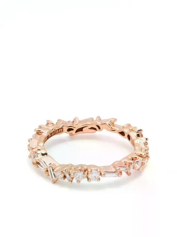SUZANNE KALAN 18kt Yellow Gold Diamond Firework Eternity Ring - Silver