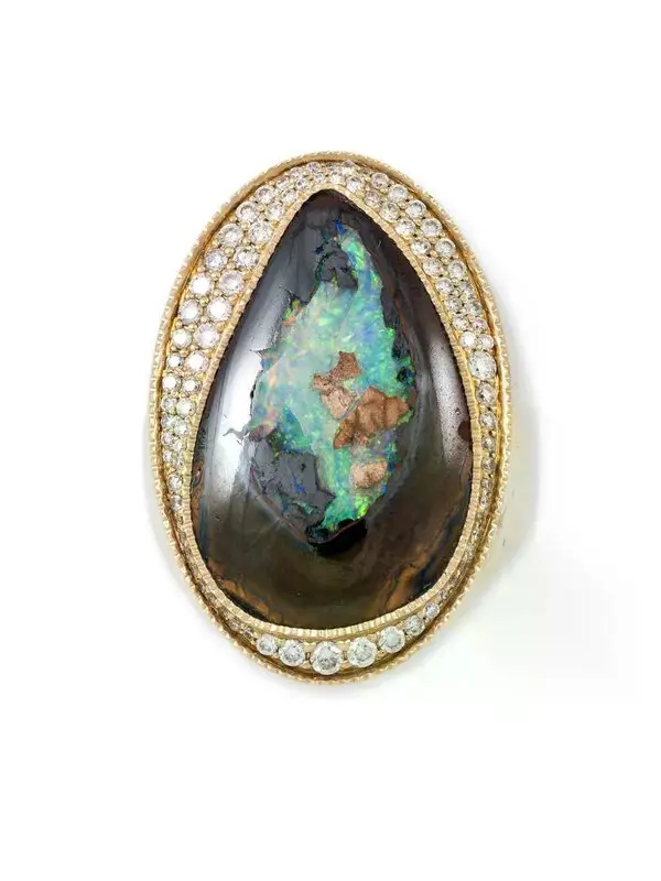 Jacquie Aiche 14kt Yellow Koroit Opal And Diamond Ring - Gold
