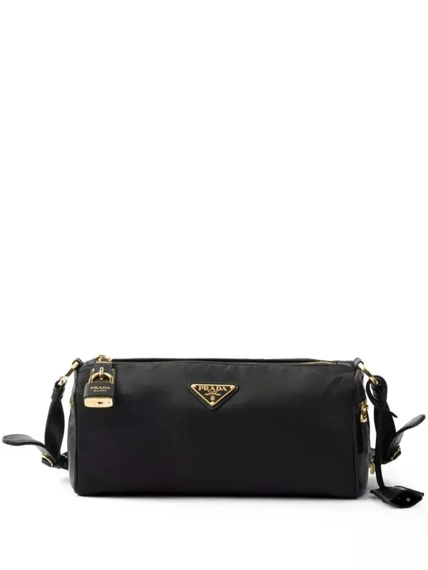 Prada Leather-trim Shoulder Bag - Black