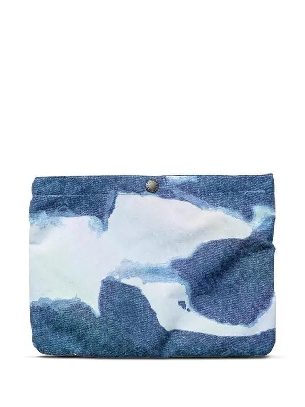 Supreme X The North Face Bleached Denim Print Shoulder Bag - Blue
