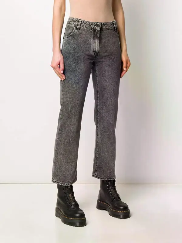 Off-White Cropped Mid-rise Jeans