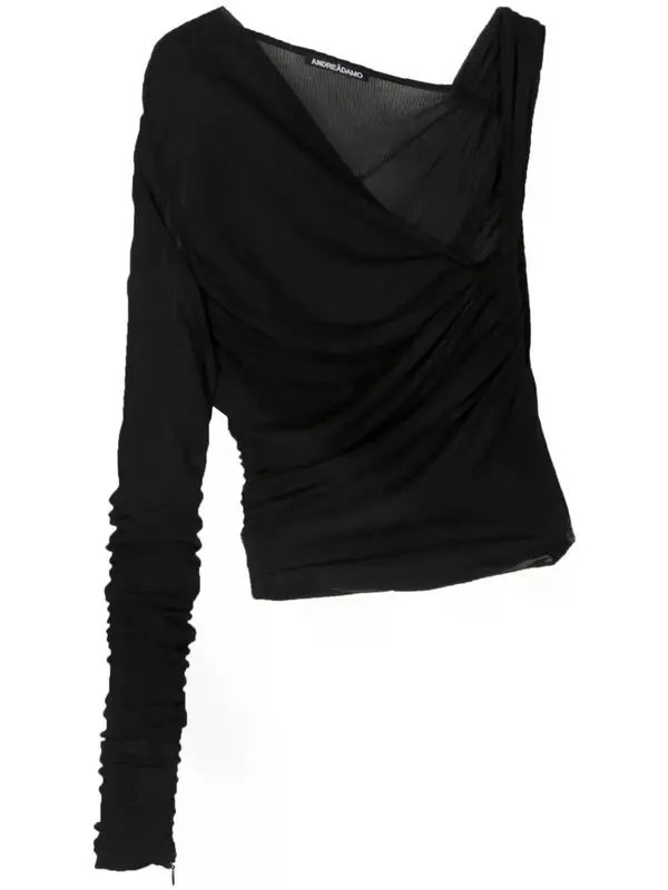 ANDREĀDAMO Asymmetric Ribbed Jersey Top