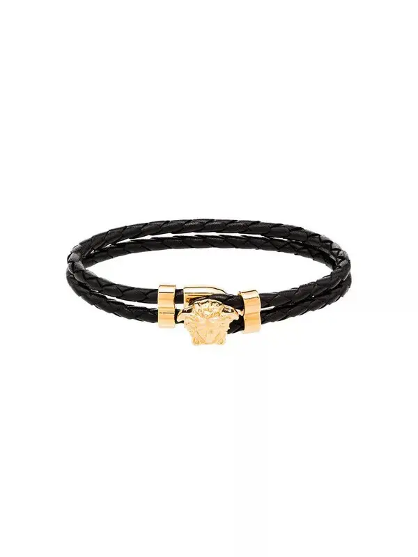 Versace La Medusa Leather Bracelet - Black