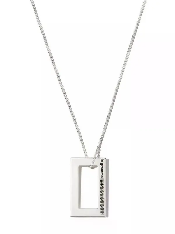 Le Gramme 3.4g Polished Black Diamond Medallion - Silver