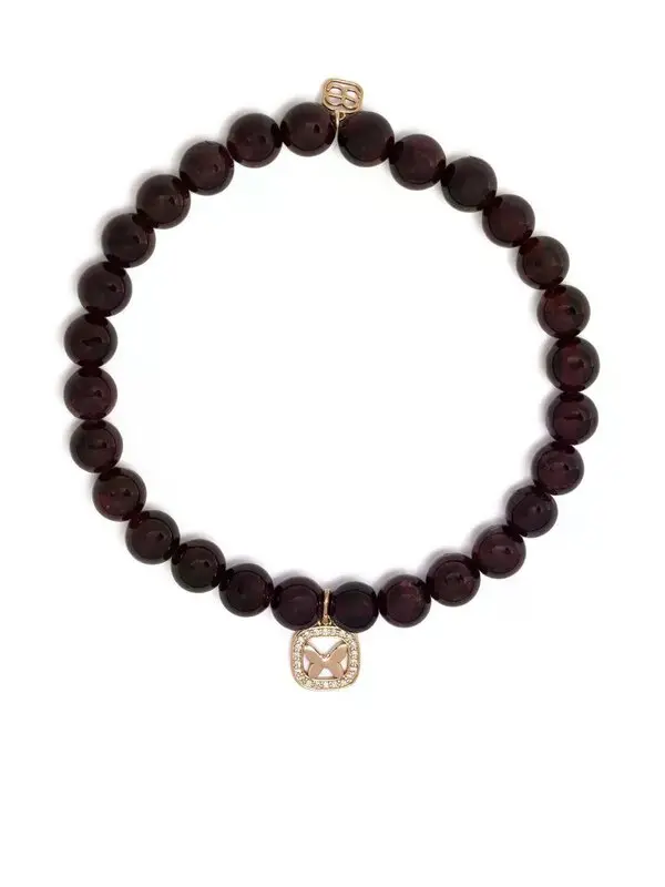 SYDNEY EVAN 14kt Yellow Gold Ruby Beaded Bracelet - Red