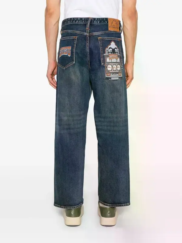 EVISU Logo-print Wide Leg Jeans