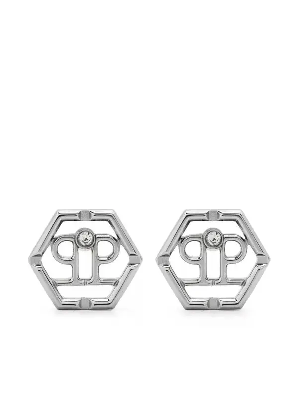Philipp Plein Hexagonal Logo-charm Stud Earrings