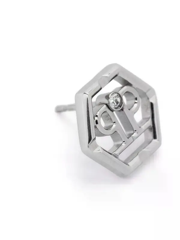 Philipp Plein Hexagonal Logo-charm Stud Earrings