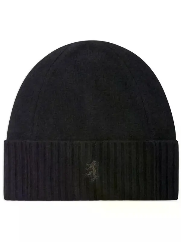 Pringle Of Scotland Ribbed-edge Cashmere Beanie - Black