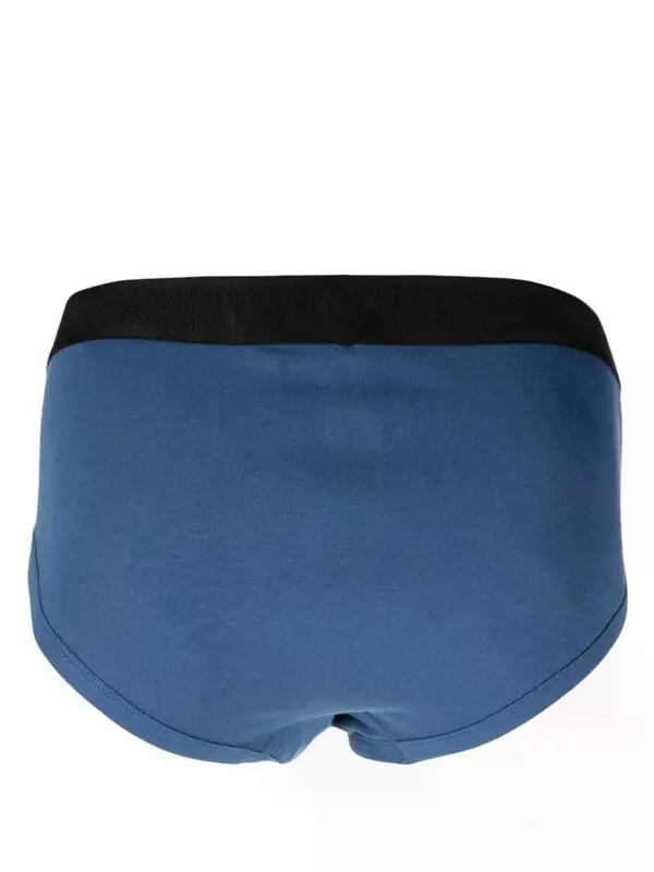 TOM FORD Logo-waist Cotton Briefs - Blue