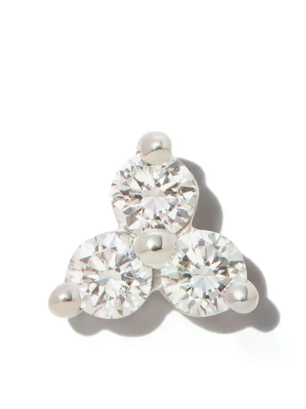 MARIA TASH 18kt White Trinity Diamond Stud Earring - Gold