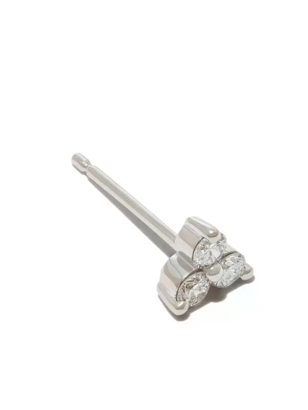MARIA TASH 18kt White Trinity Diamond Stud Earring - Gold