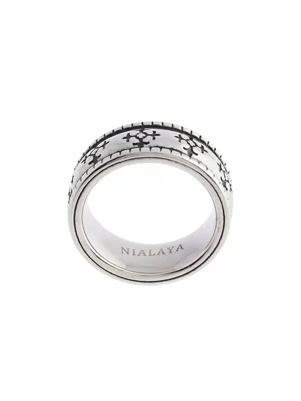 NIALAYA JEWELRY Enameled Ring - Silver