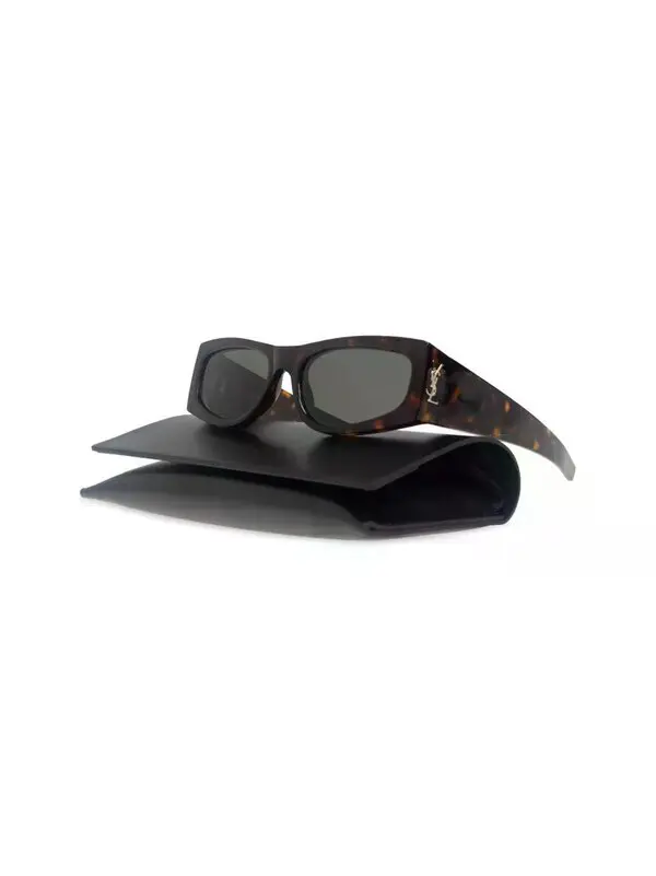 Saint Laurent Rectangle-framed Tortoiseshell Sunglasses