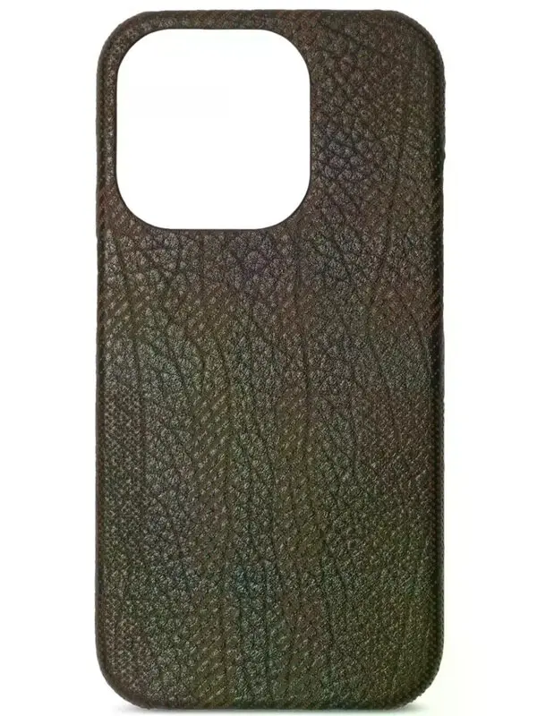 Burberry Check Leather Iphone 15 Pro Case - Brown