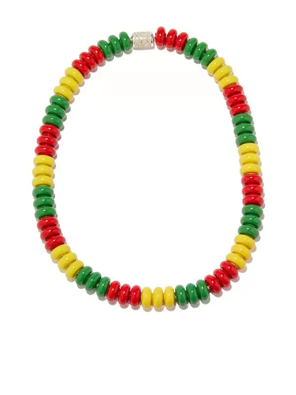 Lauren Rubinski Sterling Silver Enamel Bead Necklace - Multicolour