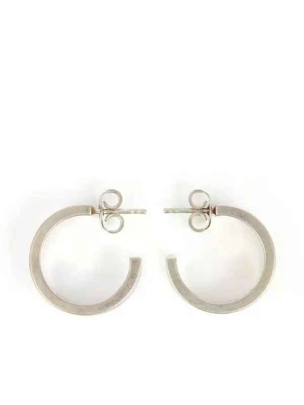 MAISON MARGIELA Enamel-logo Earrings - Silver