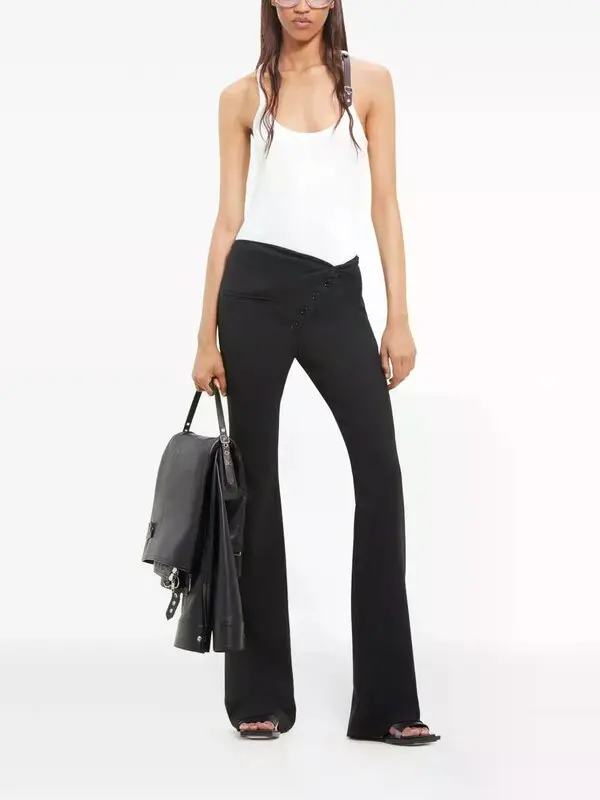 COURREGES Twist-front Bootcut Wool Trousers