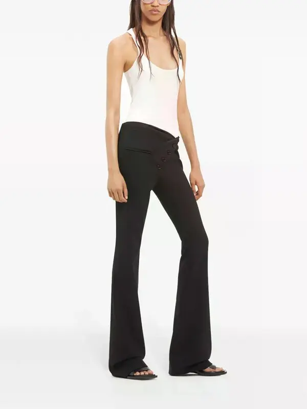 COURREGES Twist-front Bootcut Wool Trousers
