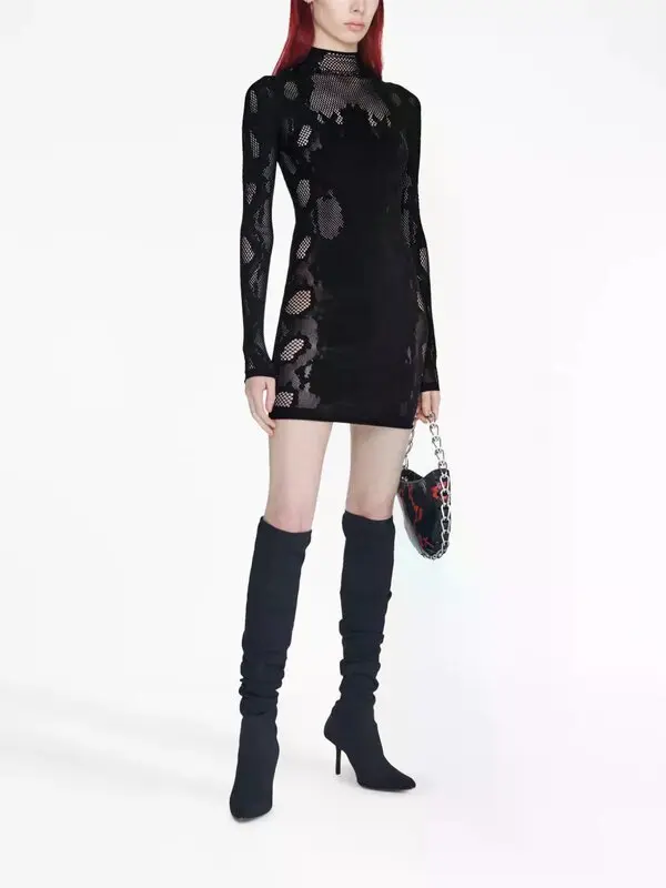DION LEE Cobra Semi-sheer Lace Minidress