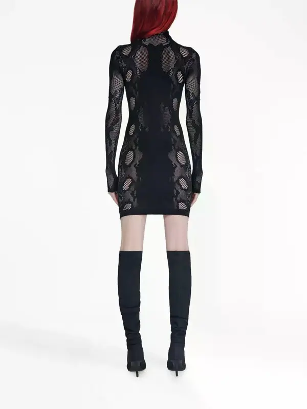 DION LEE Cobra Semi-sheer Lace Minidress