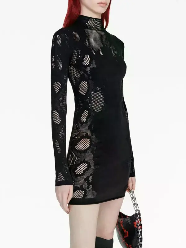 DION LEE Cobra Semi-sheer Lace Minidress