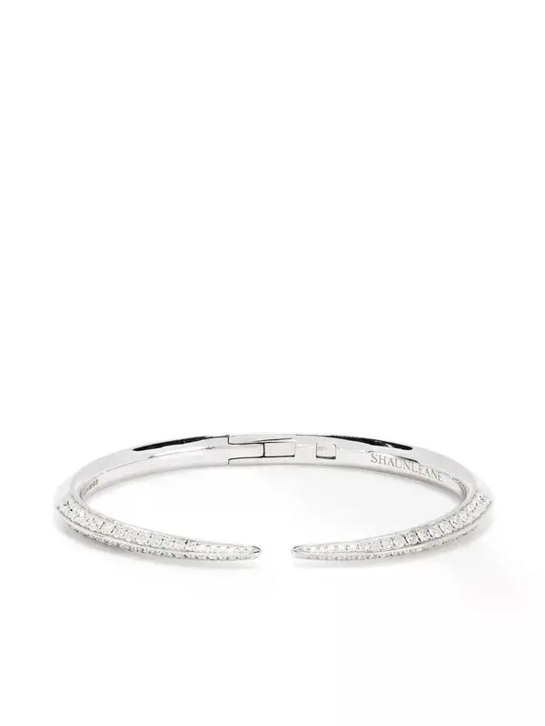 SHAUN LEANE 18kt White Gold Diamond Sabre Bracelet - Silver