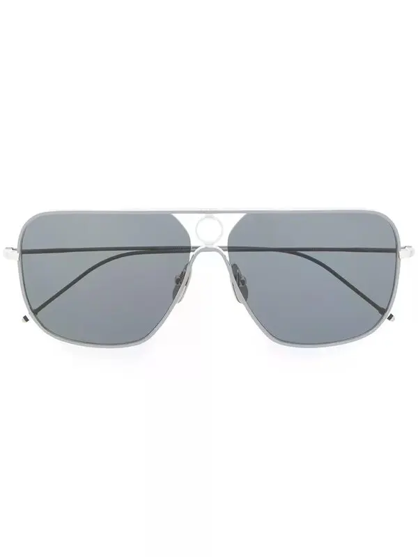 Thom Browne Rectangular-frame Sunglasses - Silver