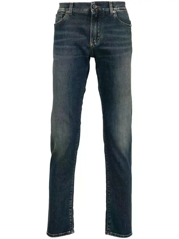 Dolce & Gabbana Logo-plaque Slim-fit Jeans