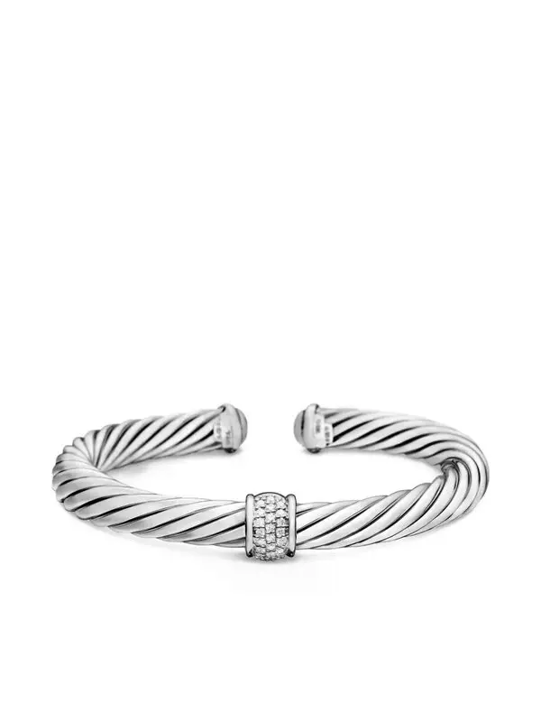 David Yurman Classic Cable Station Bracelet - Silver
