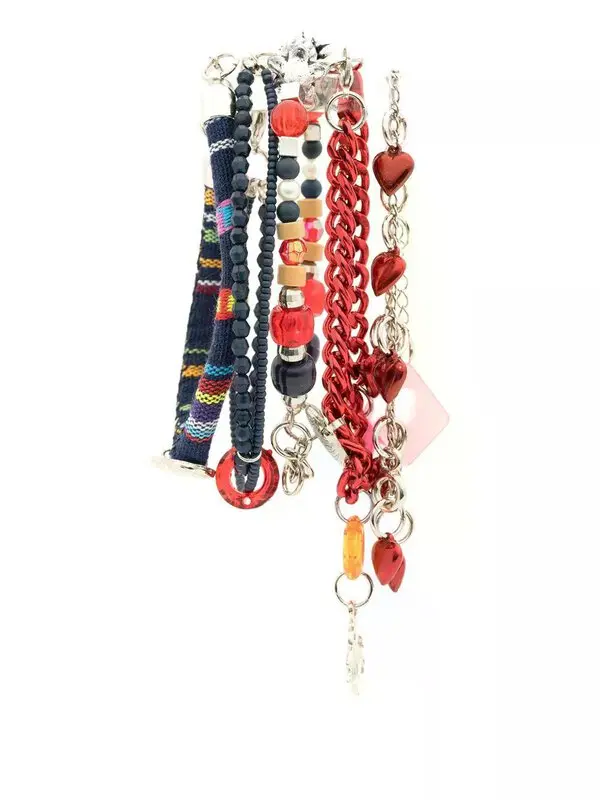 AMIR SLAMA Multi-chain Beaded Bracelet - Silver