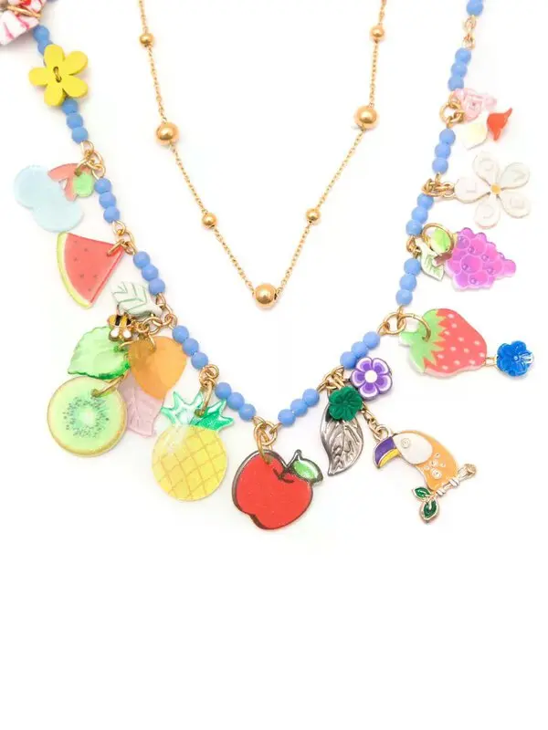 AMIR SLAMA Fruit Charm Layered Necklace - Multicolour