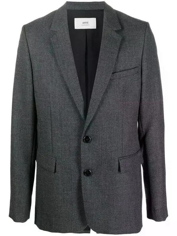 AMI Paris Single-breasted Virgin Wool Blazer