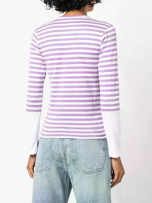Play Comme Des Garcon Heart-patch Cotton T-shirt - Purple