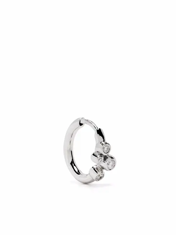 MARIA BLACK 14kt White Gold Elena Diamond Huggie Earring - Silver