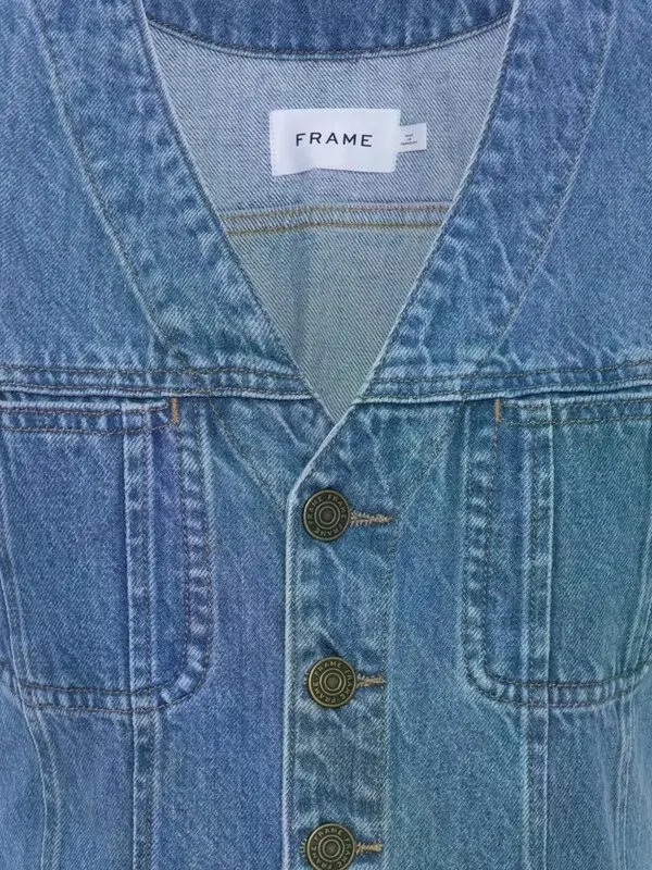 FRAME Sleeveless Trucker Denim Mini Dress
