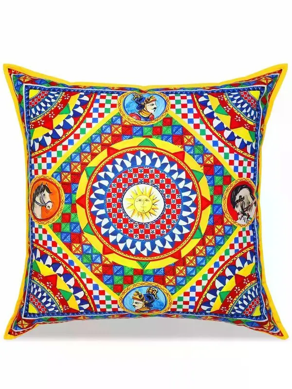 Dolce & Gabbana Extra-large Carretto Cotton Cushion - Red
