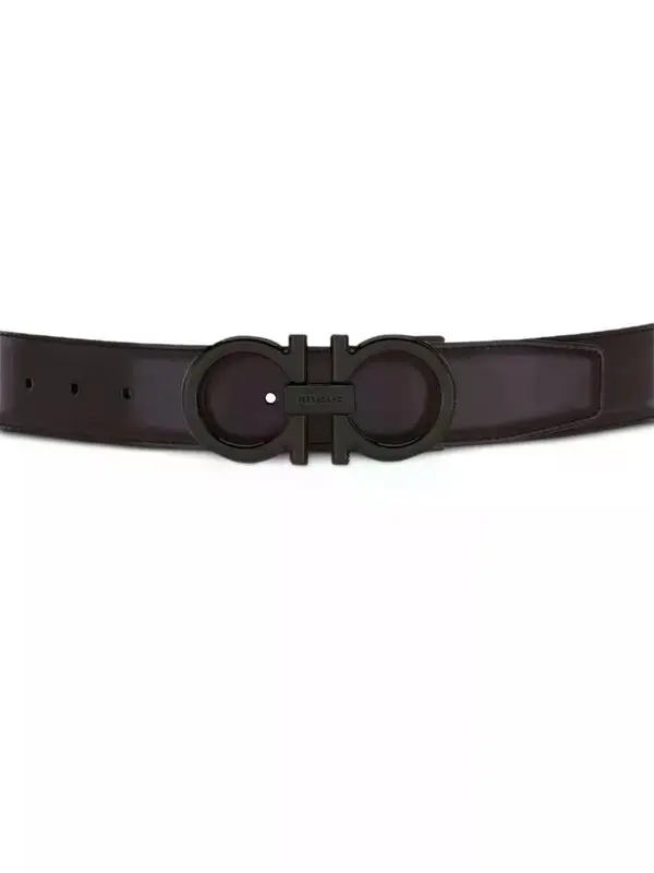 FERRAGAMO Gancini Leather Belt - Black