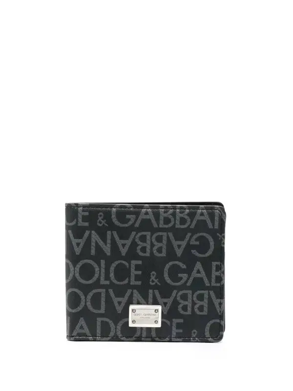 Dolce & Gabbana Logo-jacquard Bi-fold Wallet - Grey