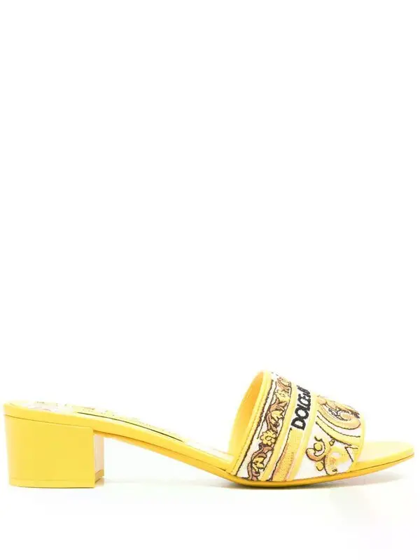 Dolce & Gabbana 40mm Majolica-embroidered Sandals