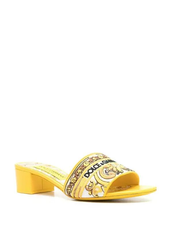 Dolce & Gabbana 40mm Majolica-embroidered Sandals