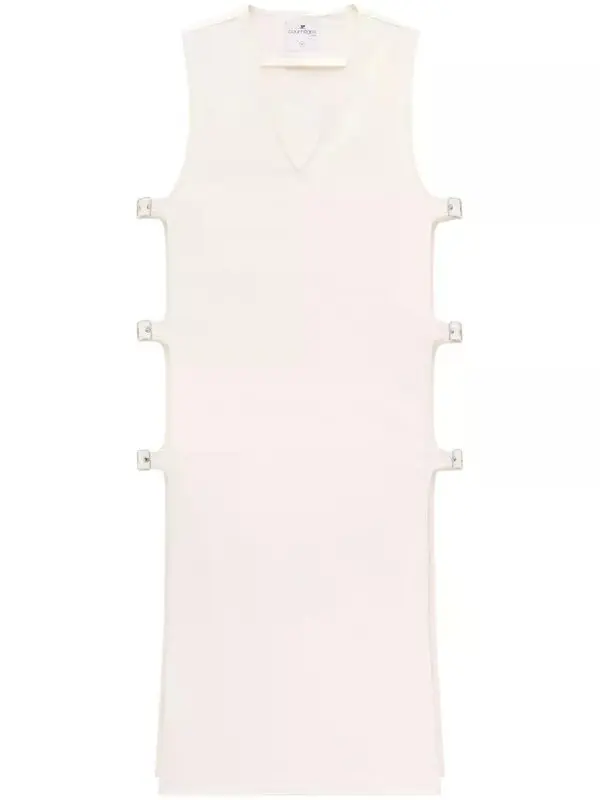 COURREGES Multiple-buckle Denim Dress - Neutrals
