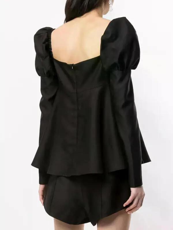 MACGRAW Swifts Silk-blend Blouse - Black
