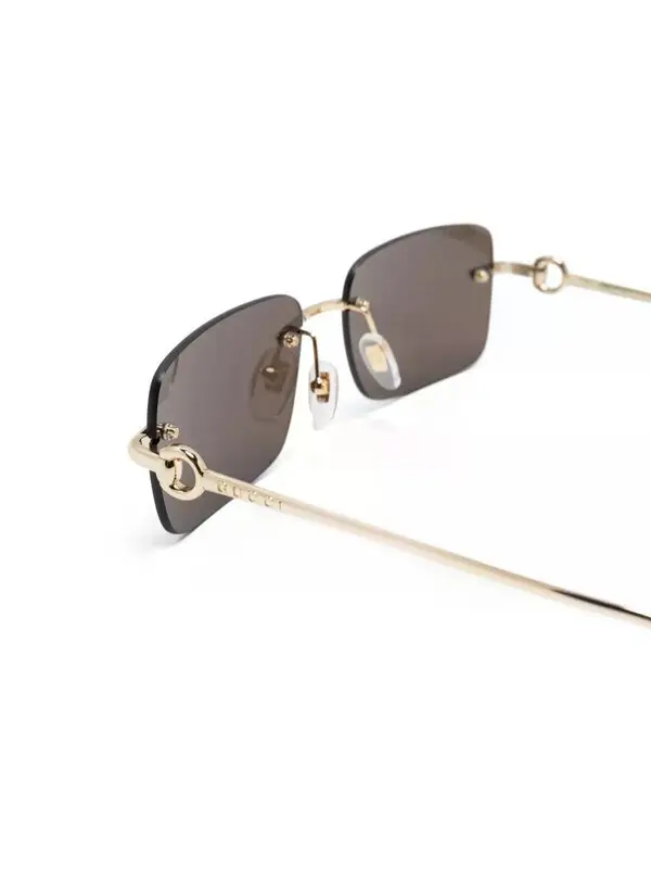 Gucci Rectangle-frame Sunglasses - Brown