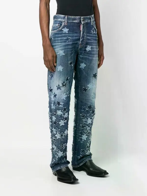 Dsquared2 Star-motif Patchwork Jeans