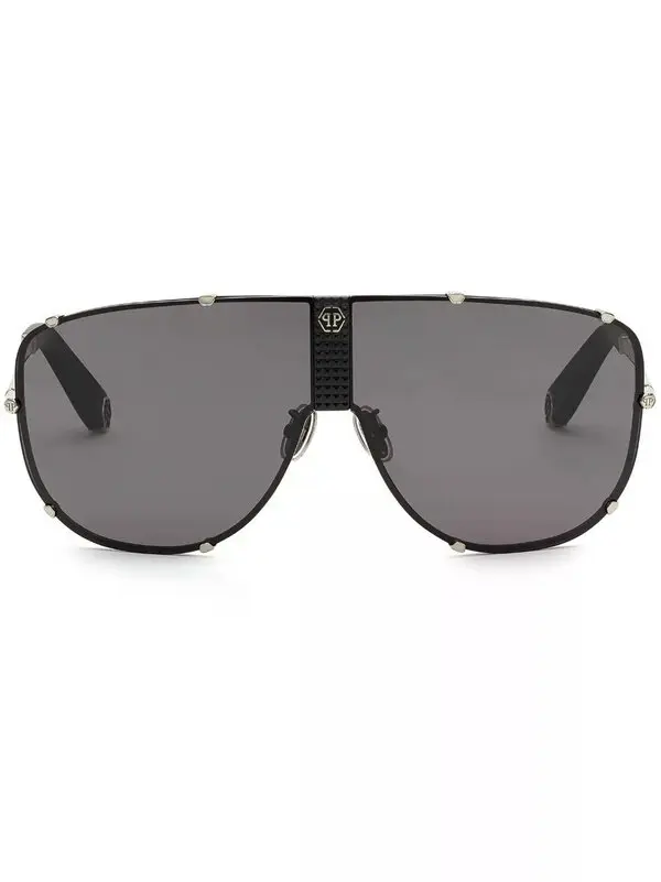 Philipp Plein Studded Pilot-frame Sunglasses - Black